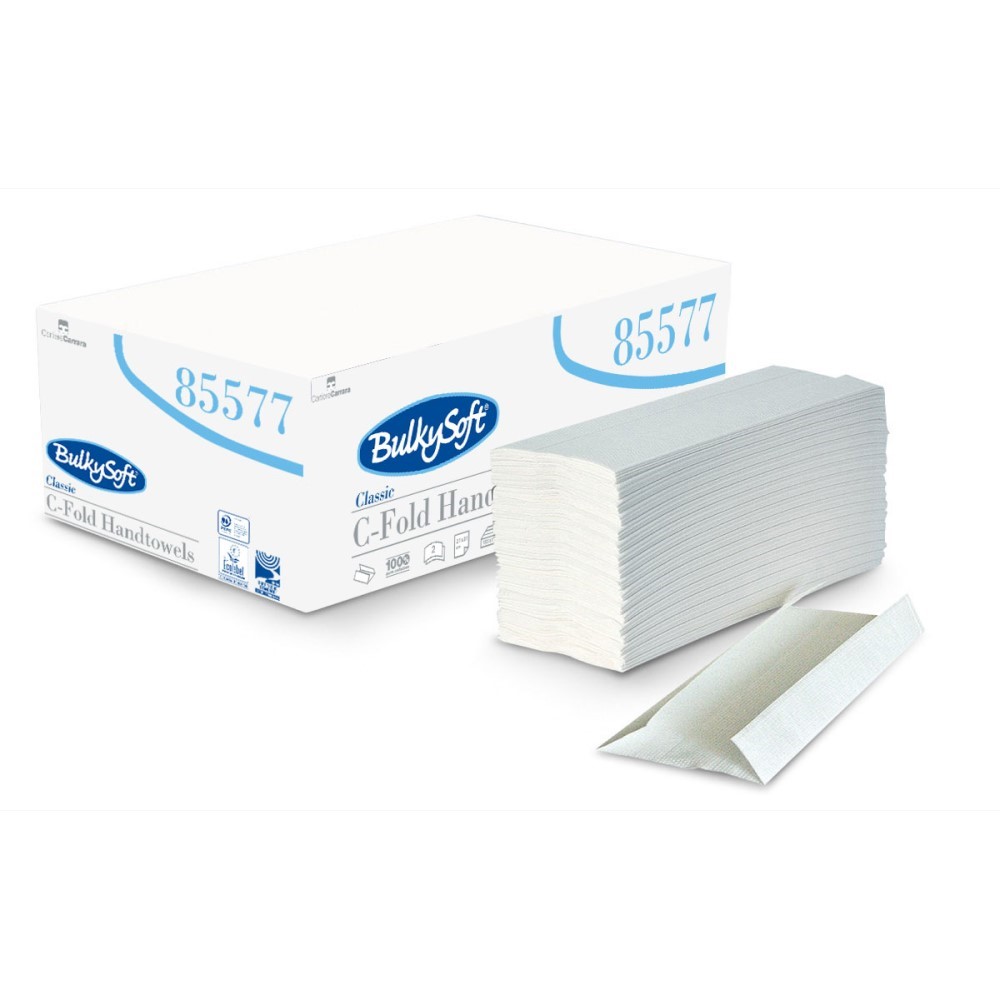 BulkySoft White 2-Ply C-Fold Hand Towels 21x31cm | Premium Cellulose ...