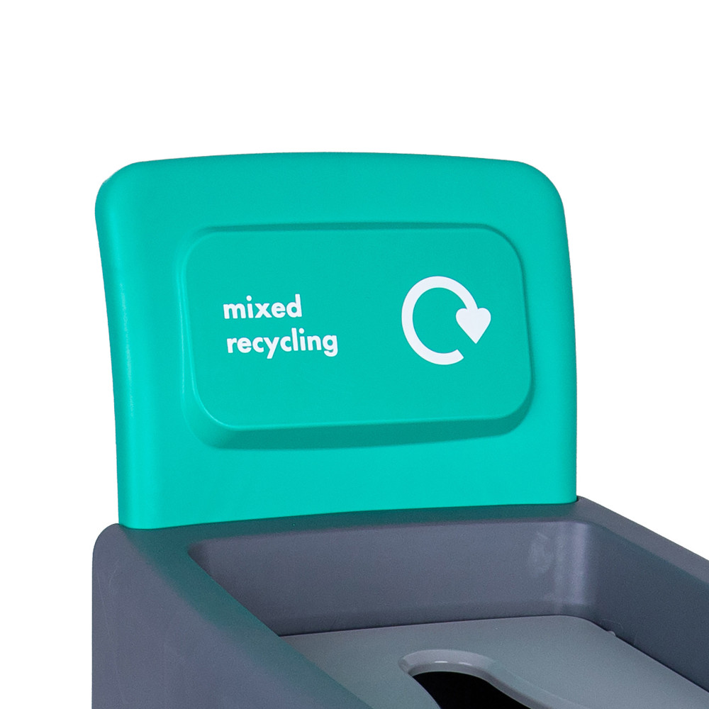 Recycling Bin 80L with Lid and Back Panel – Mixed Recycling (Modular ...