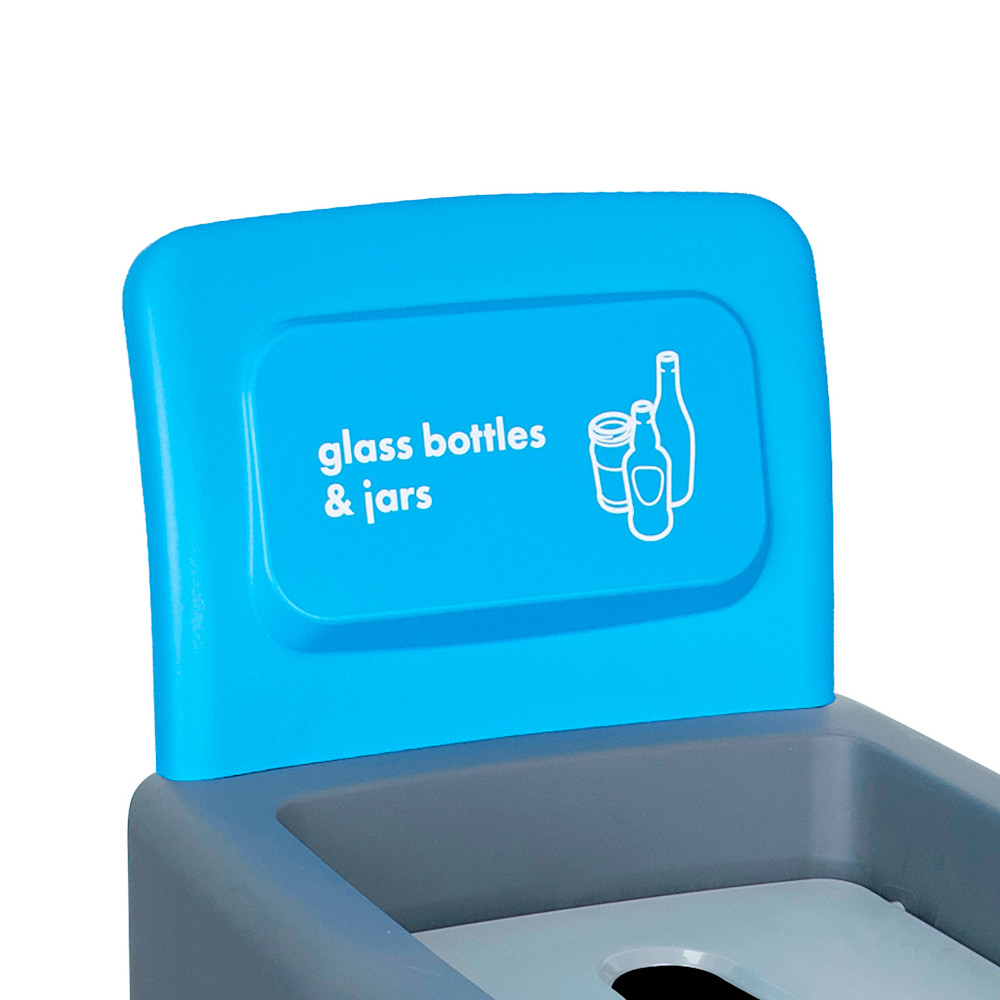 Recycling Bin 80L with Lid and Back Panel – Glass Bottles & Jars ...
