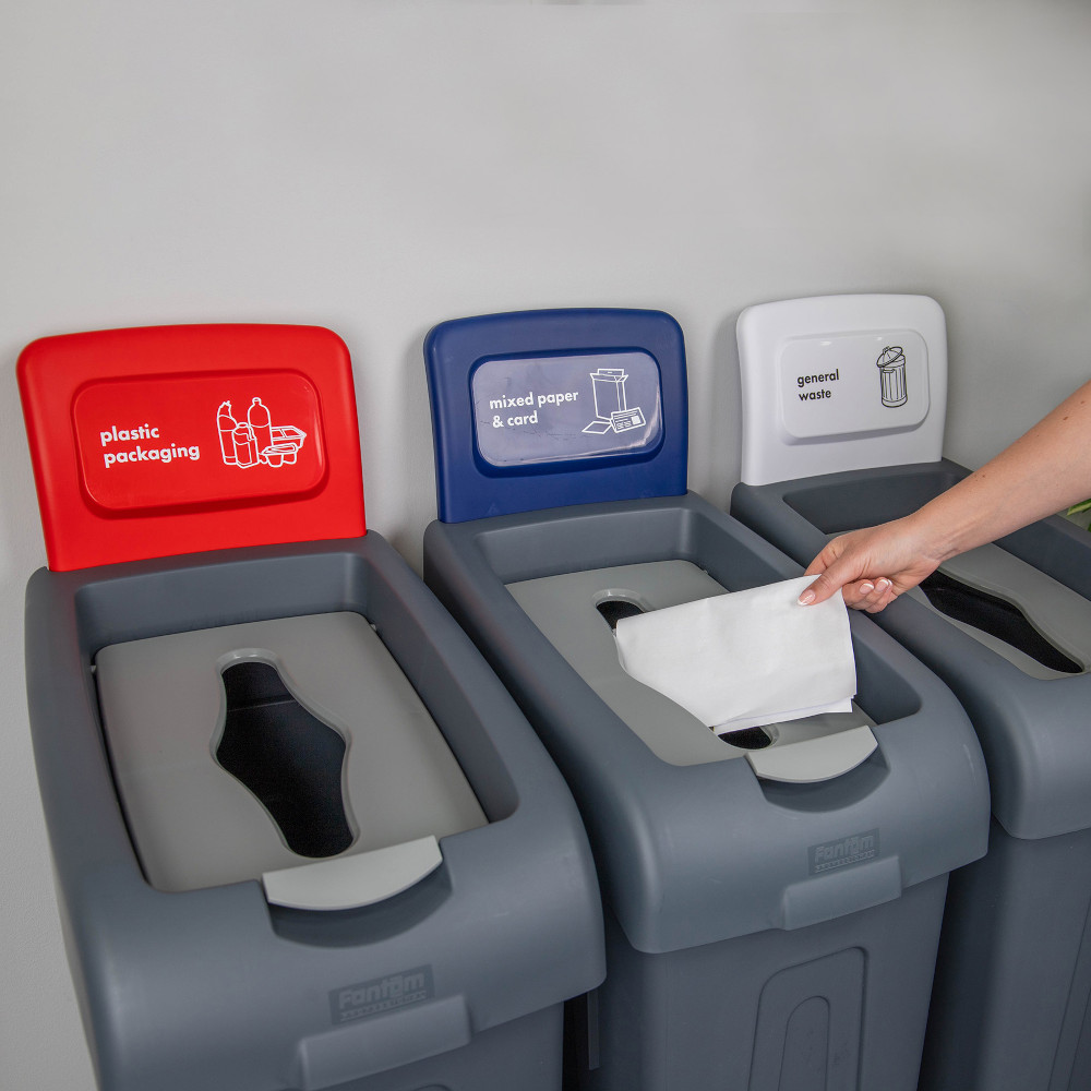 Recycling Bin 80L with Lid and Back Panel – Glass Bottles & Jars ...
