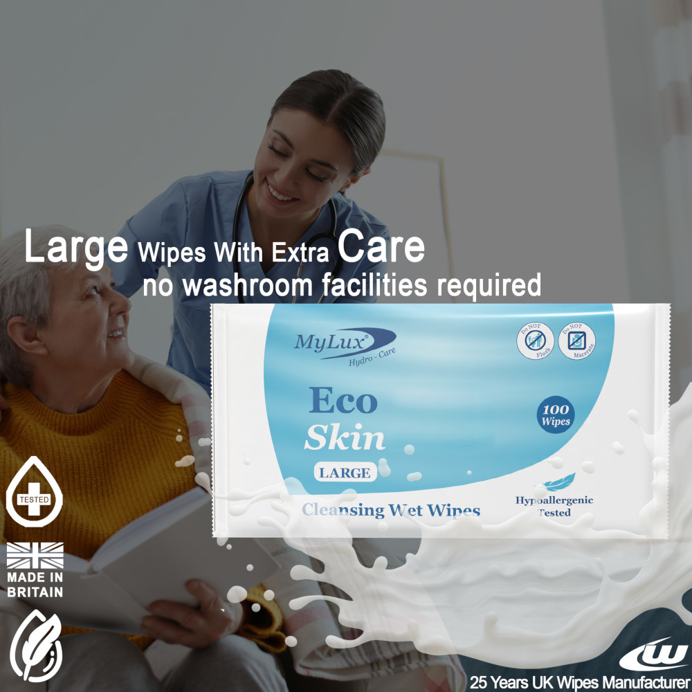 MyLux® Moist Patient Cleansing Wipes 27x22cm – 100 Pack | Alcohol-Free ...