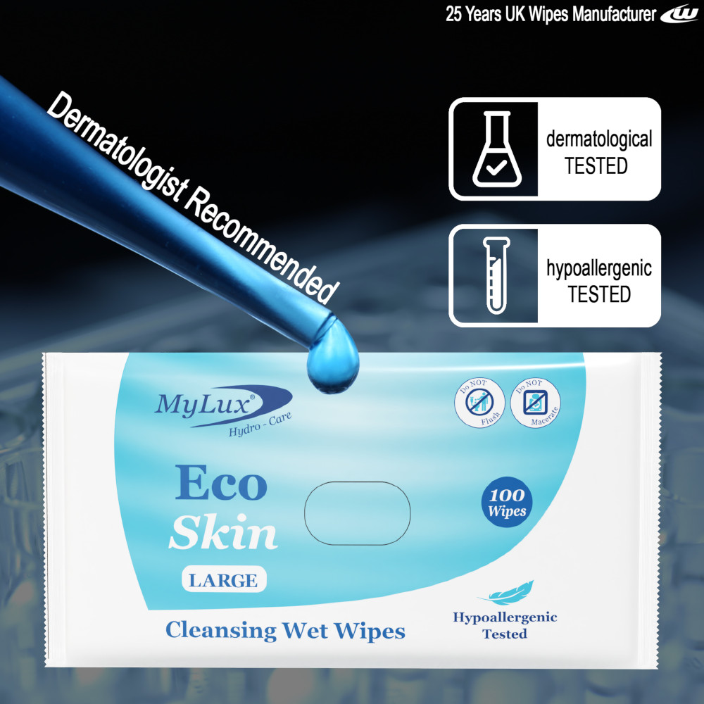 MyLux® Moist Patient Cleansing Wipes 27x22cm – 100 Pack | Alcohol-Free ...